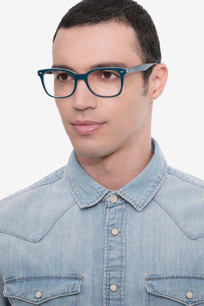 Ray-Ban RB5285 - Square Blue Frame Eyeglasses | Eyebuydirect Canada