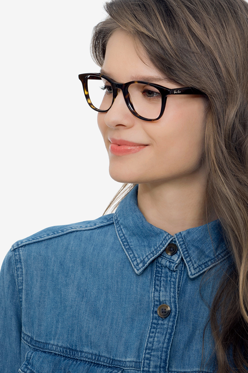 Ray-Ban RB5356 - Square Tortoise Frame Eyeglasses | Eyebuydirect