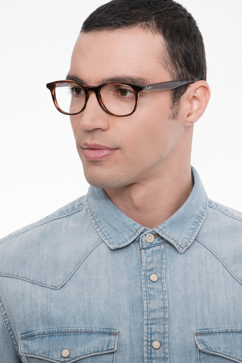 Ray-Ban RB5356 - Square Tortoise & Gray Frame Eyeglasses | Eyebuydirect ...
