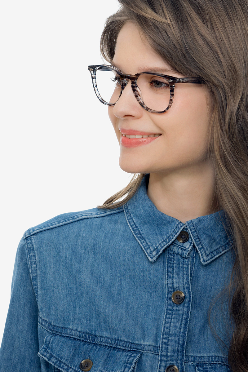 Ray-Ban RB7159 - Square Blue Frame Eyeglasses | Eyebuydirect Canada