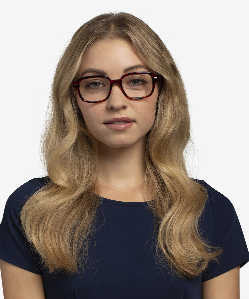 Ray-Ban RB5382 - Square Red Havana Frame Eyeglasses | Eyebuydirect