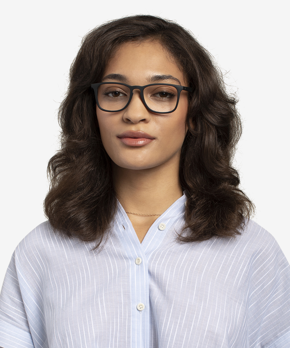 Ray-Ban RB7074 - Rectangle Black Frame Eyeglasses | Eyebuydirect Canada