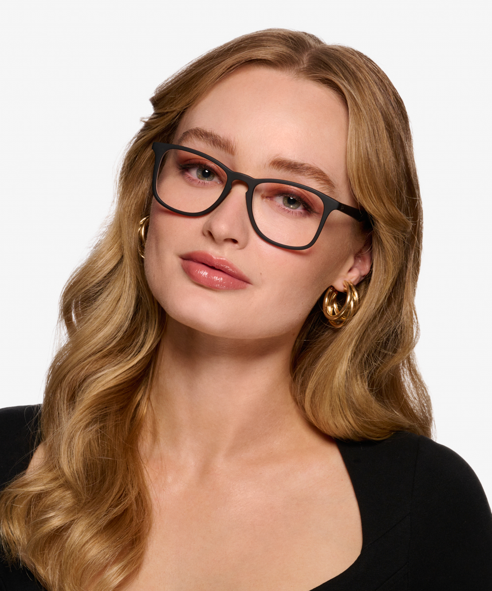 Ray-Ban RB7074 - Rectangle Black Frame Eyeglasses | Eyebuydirect Canada