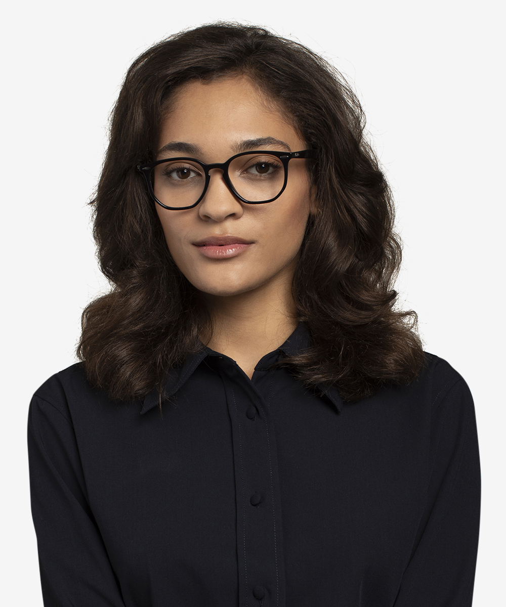 Ray-Ban RB7151 - Square Black Frame Eyeglasses | Eyebuydirect Canada