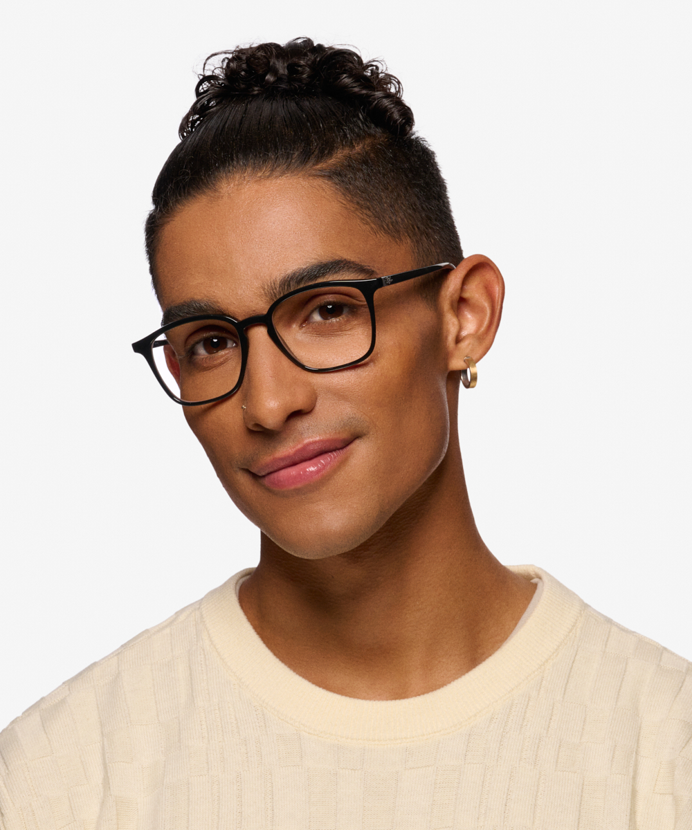 Ray-Ban RB7185 - Square Black Frame Eyeglasses | Eyebuydirect Canada