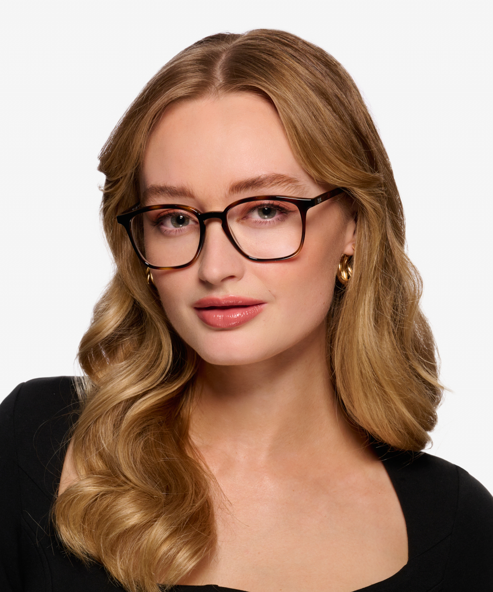 Ray-Ban RB7185 - Square Tortoise Frame Eyeglasses | Eyebuydirect Canada