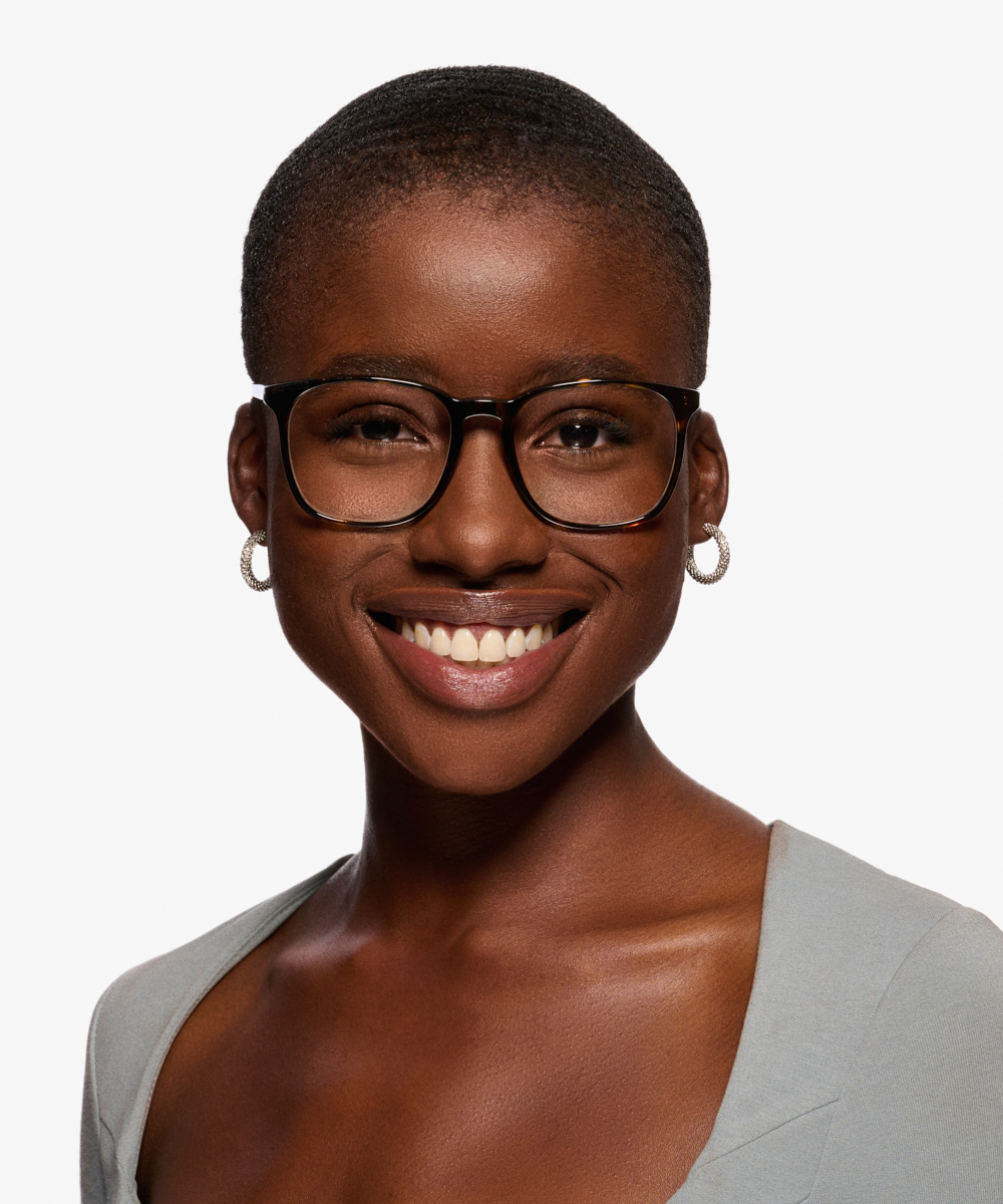 Ray-Ban RB5387 - Square Dark Tortoise Frame Eyeglasses | Eyebuydirect