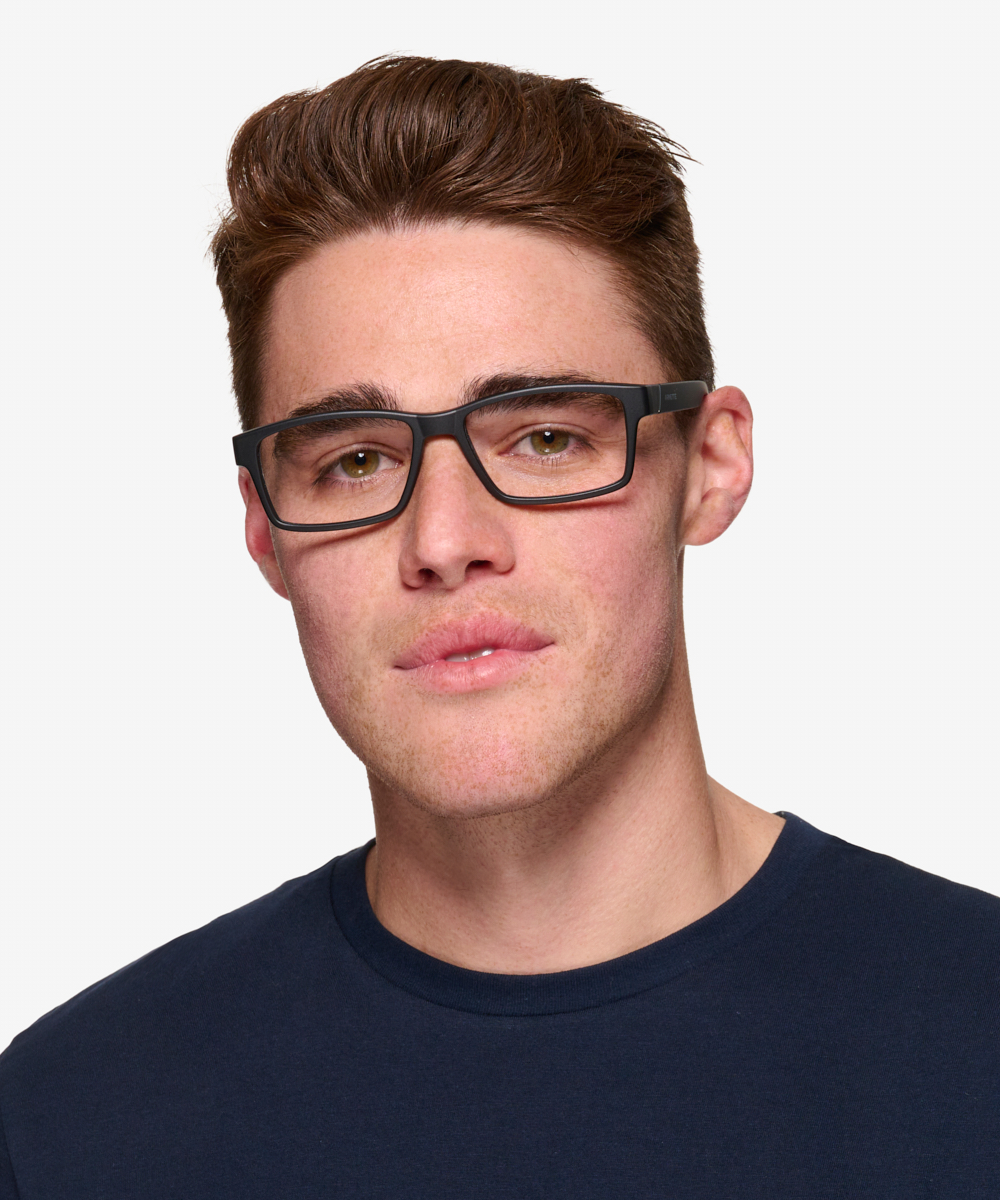 ARNETTE Leonardo - Rectangle Matte Black Frame Eyeglasses | Eyebuydirect