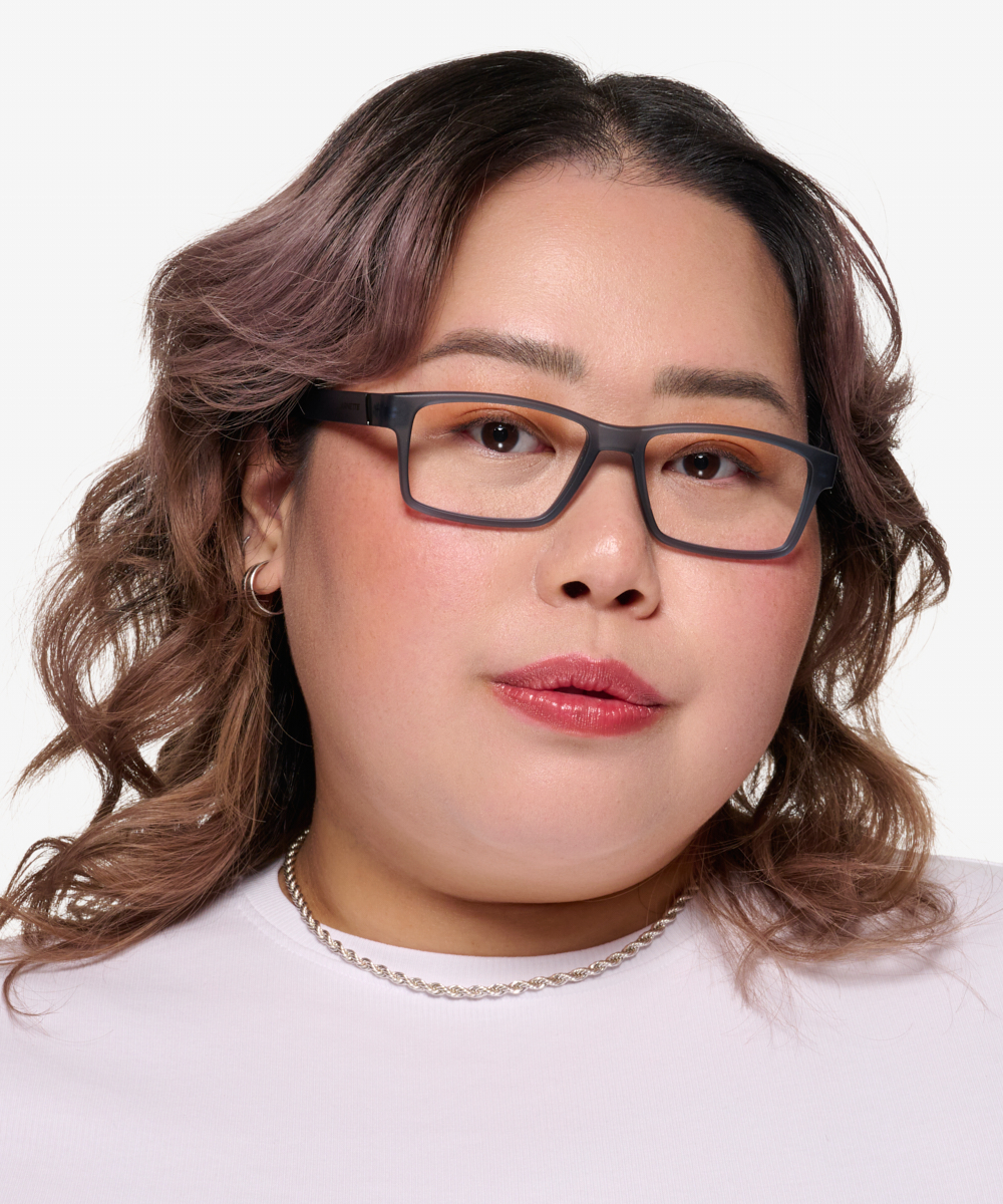 ARNETTE Leonardo - Rectangle Matte Blue Frame Eyeglasses | Eyebuydirect