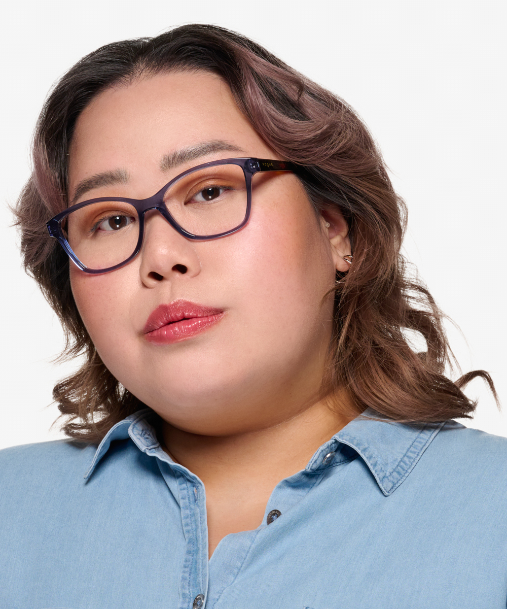 Vogue Eyewear VO2998 - Cat Eye Transparent Blue Frame Glasses For Women ...