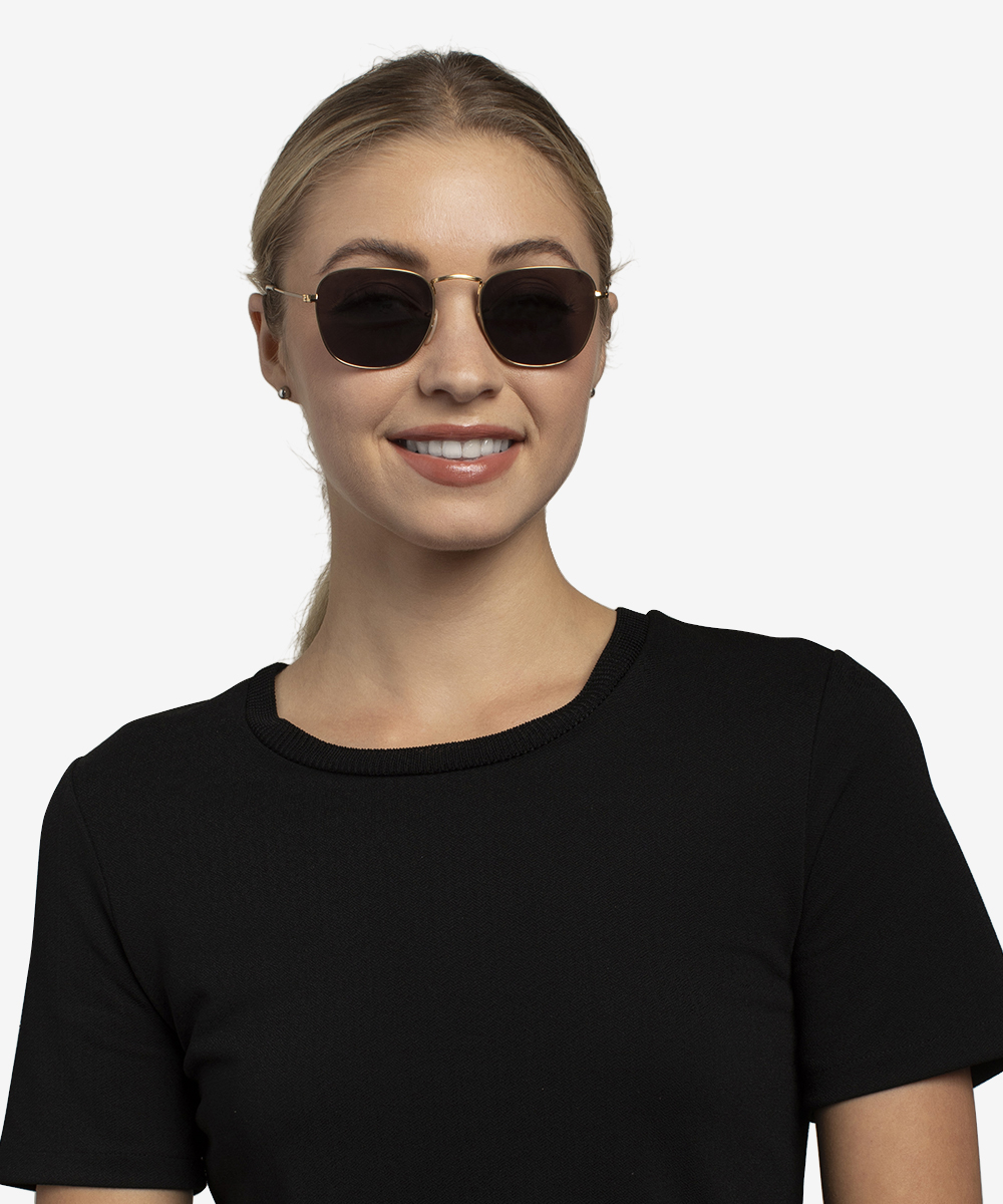 Ray-Ban RB3857 Frank - Square Legend Gold Frame Prescription Sunglasses ...