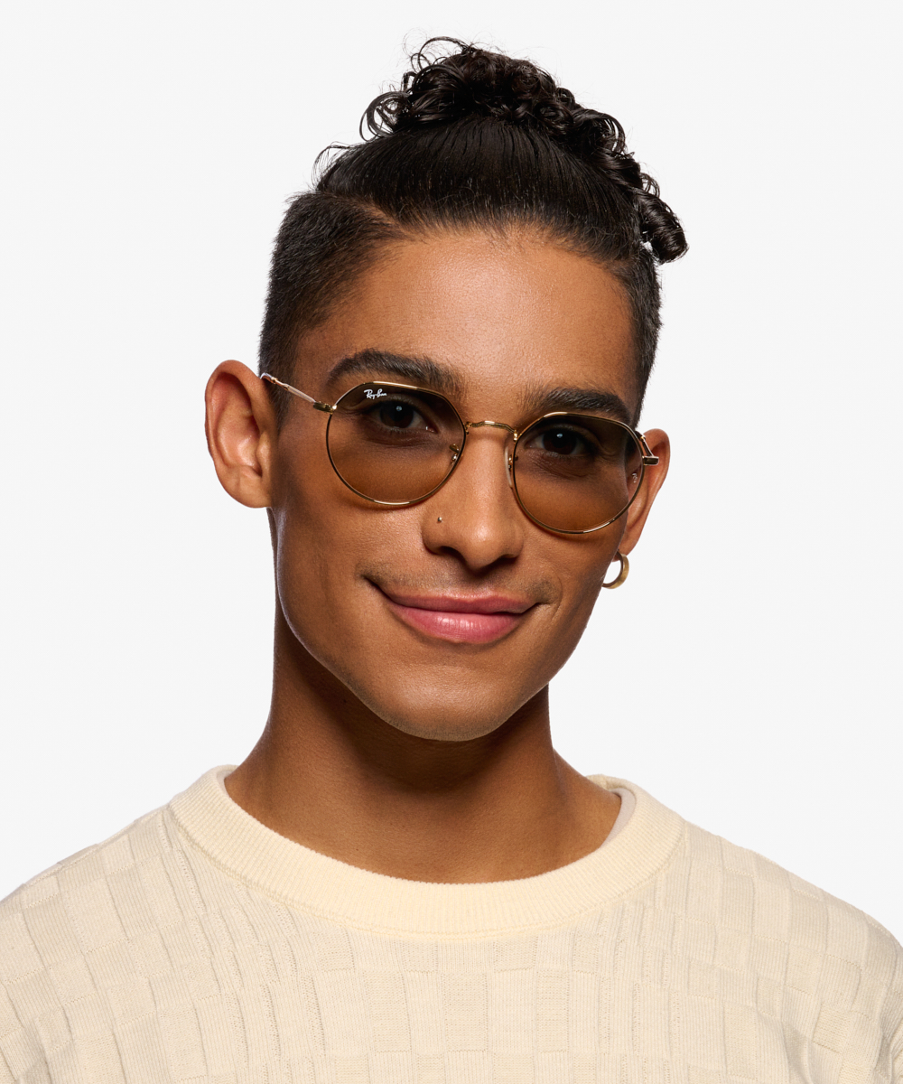 Ray-Ban RB3565 Jack - Geometric Gold Frame Prescription Sunglasses ...