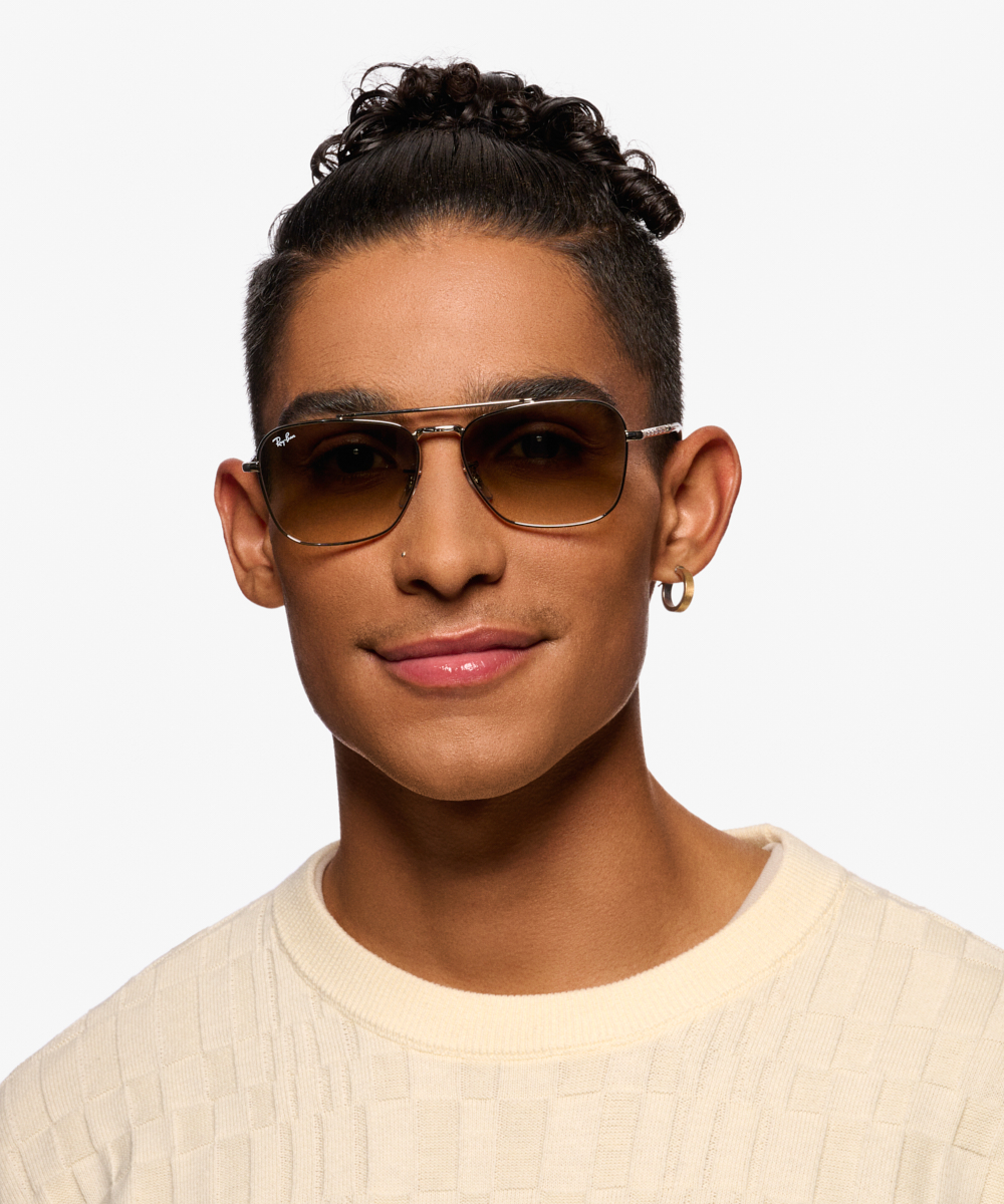 Ray-Ban RB3636 - Rectangle Silver Frame Prescription Sunglasses ...