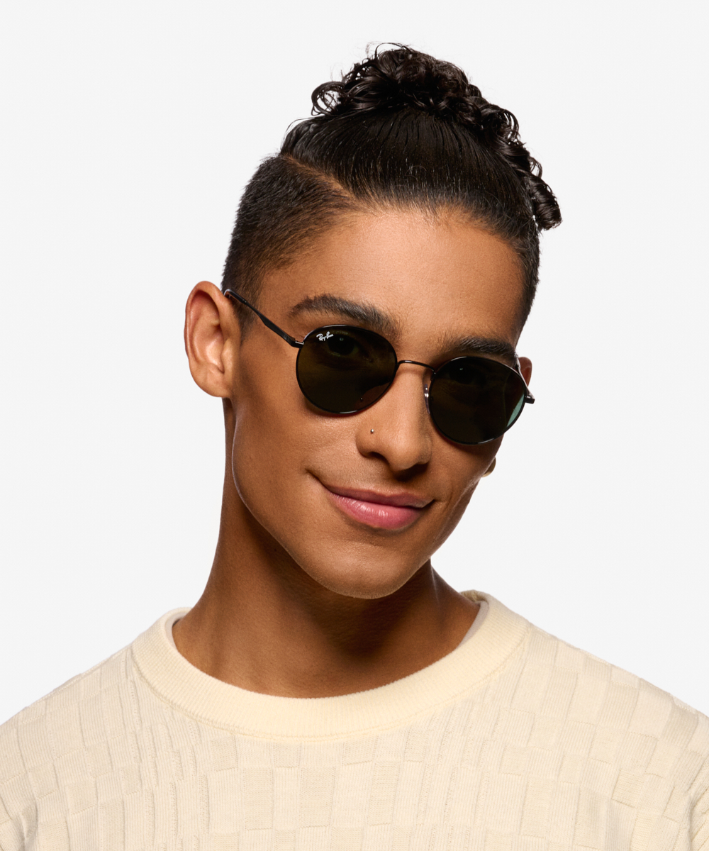 Ray-Ban RB3681 - Round Black Frame Prescription Sunglasses ...