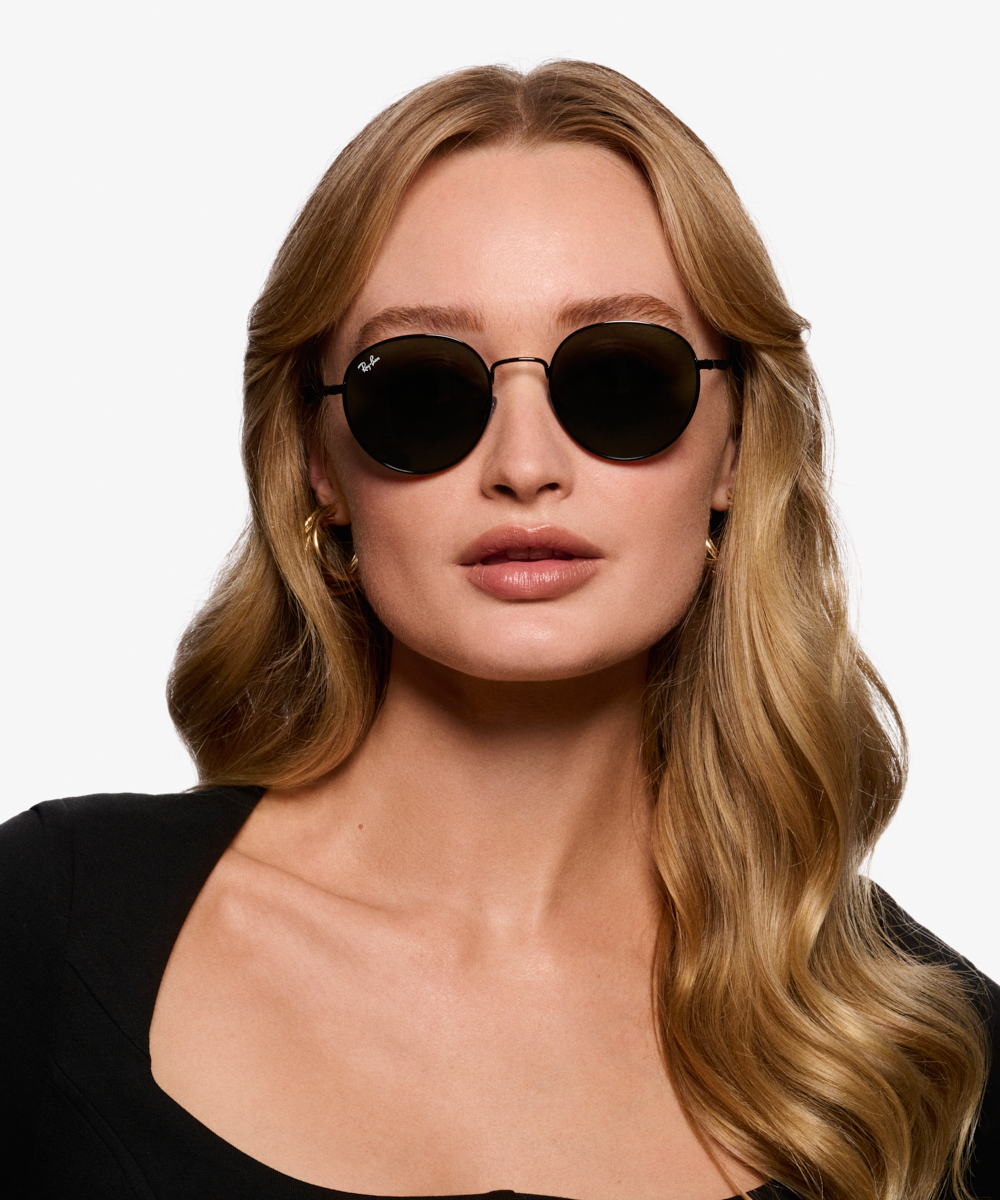 Ray-Ban RB3681 - Round Black Frame Prescription Sunglasses ...