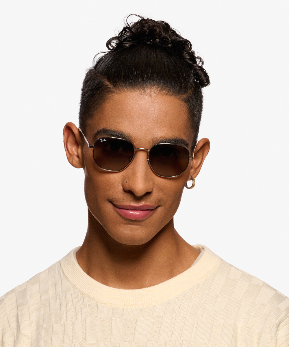 Ray-Ban RB3682 - Geometric Silver Frame Prescription Sunglasses ...