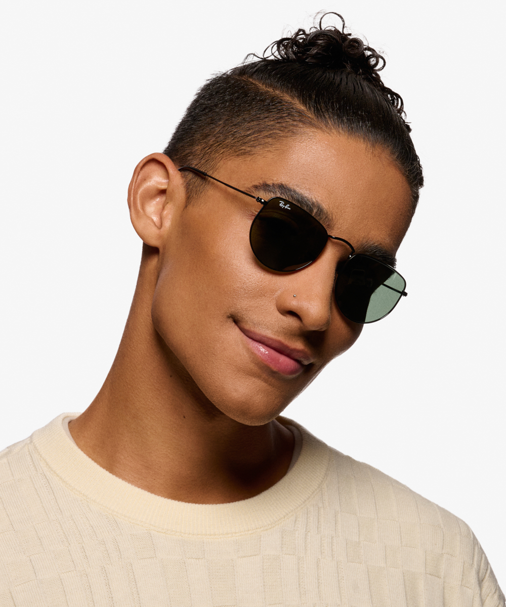 Ray-Ban RB3958 Elon - Geometric Black Frame Prescription Sunglasses ...