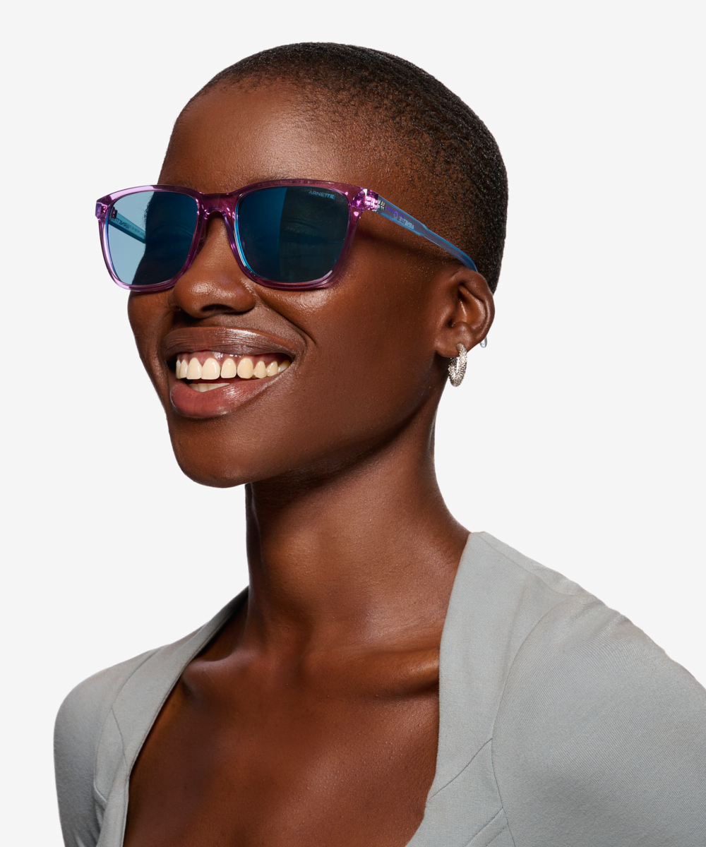 ARNETTE Cortex - Square Transparent Violet Frame Sunglasses For Women ...