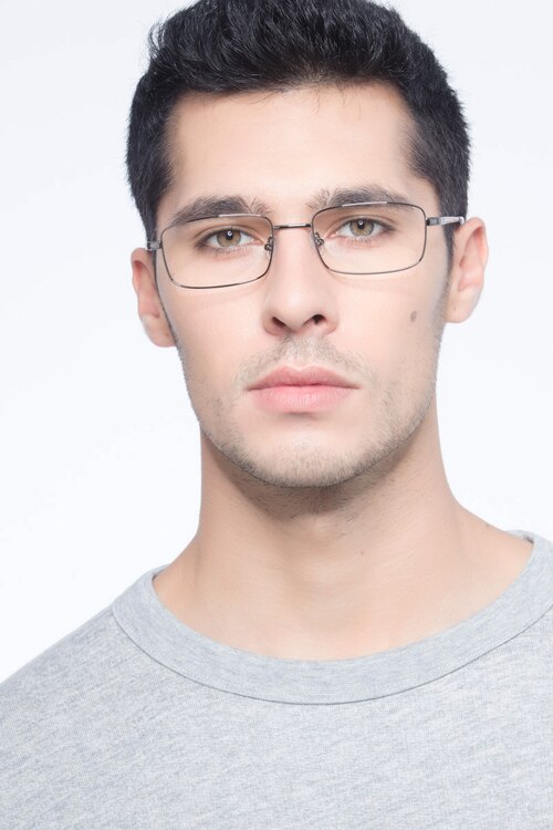 Philadelphia Rectangle Gunmetal Glasses for Men | Eyebuydirect Canada