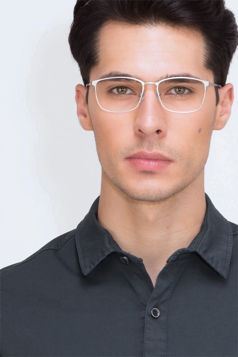 Calm Rectangle Gunmetal Full Rim Eyeglasses | Eyebuydirect