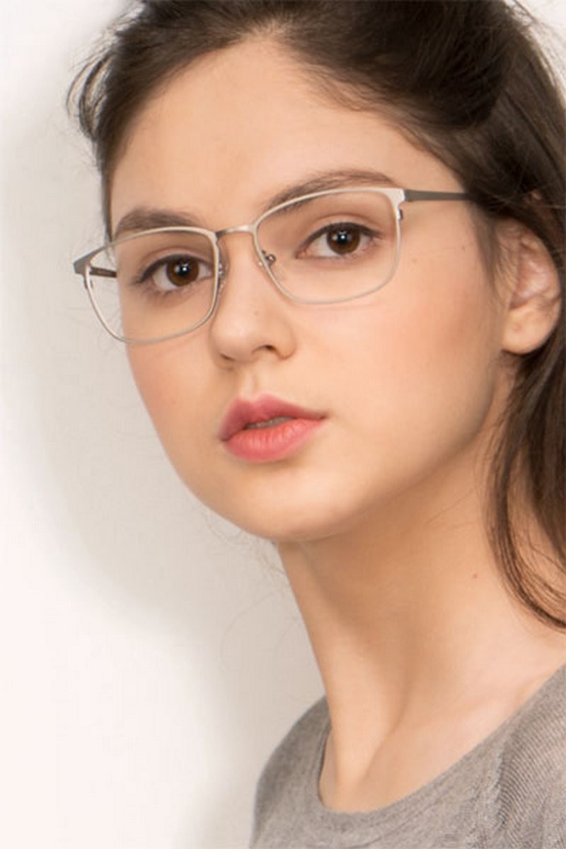 Calm Rectangle Gunmetal Full Rim Eyeglasses | Eyebuydirect