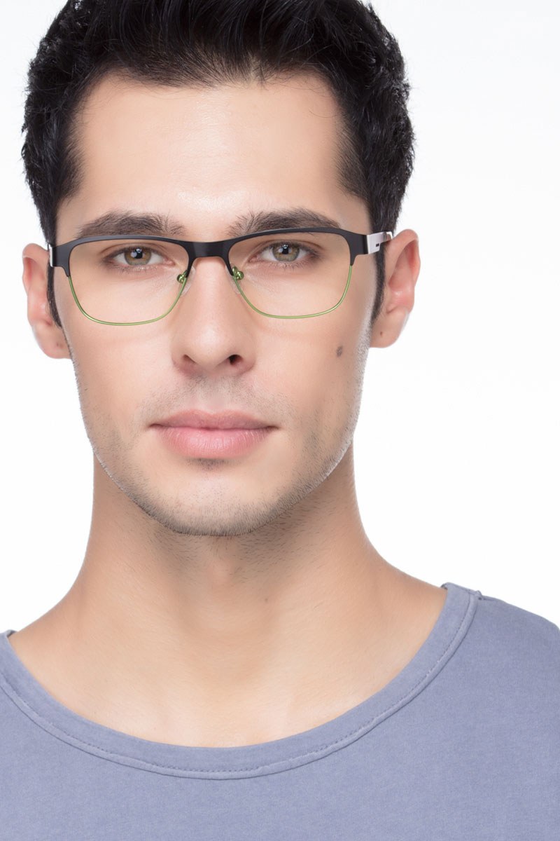 Python Rectangle Black Full Rim Eyeglasses | Eyebuydirect