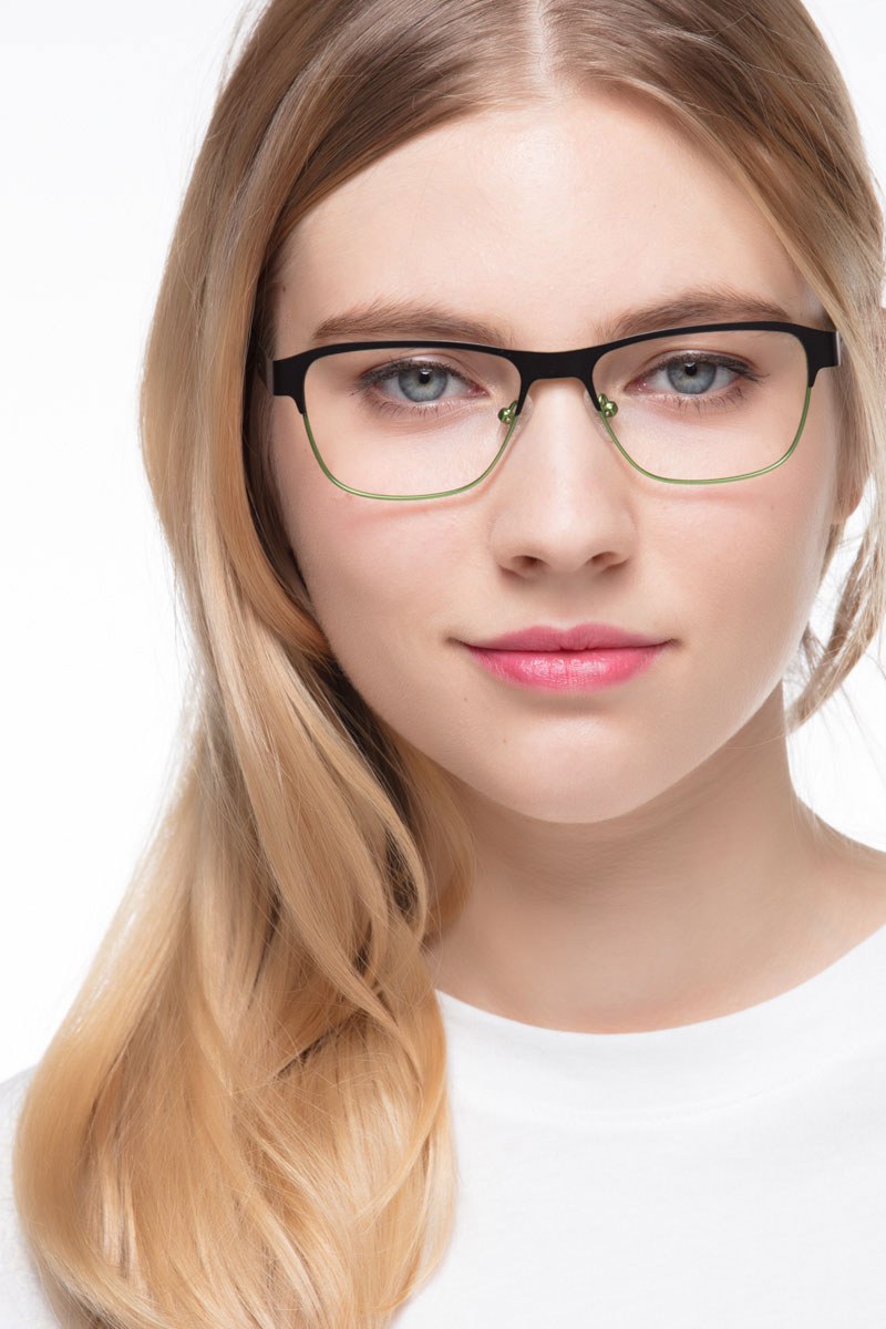 Python Rectangle Black Full Rim Eyeglasses | Eyebuydirect