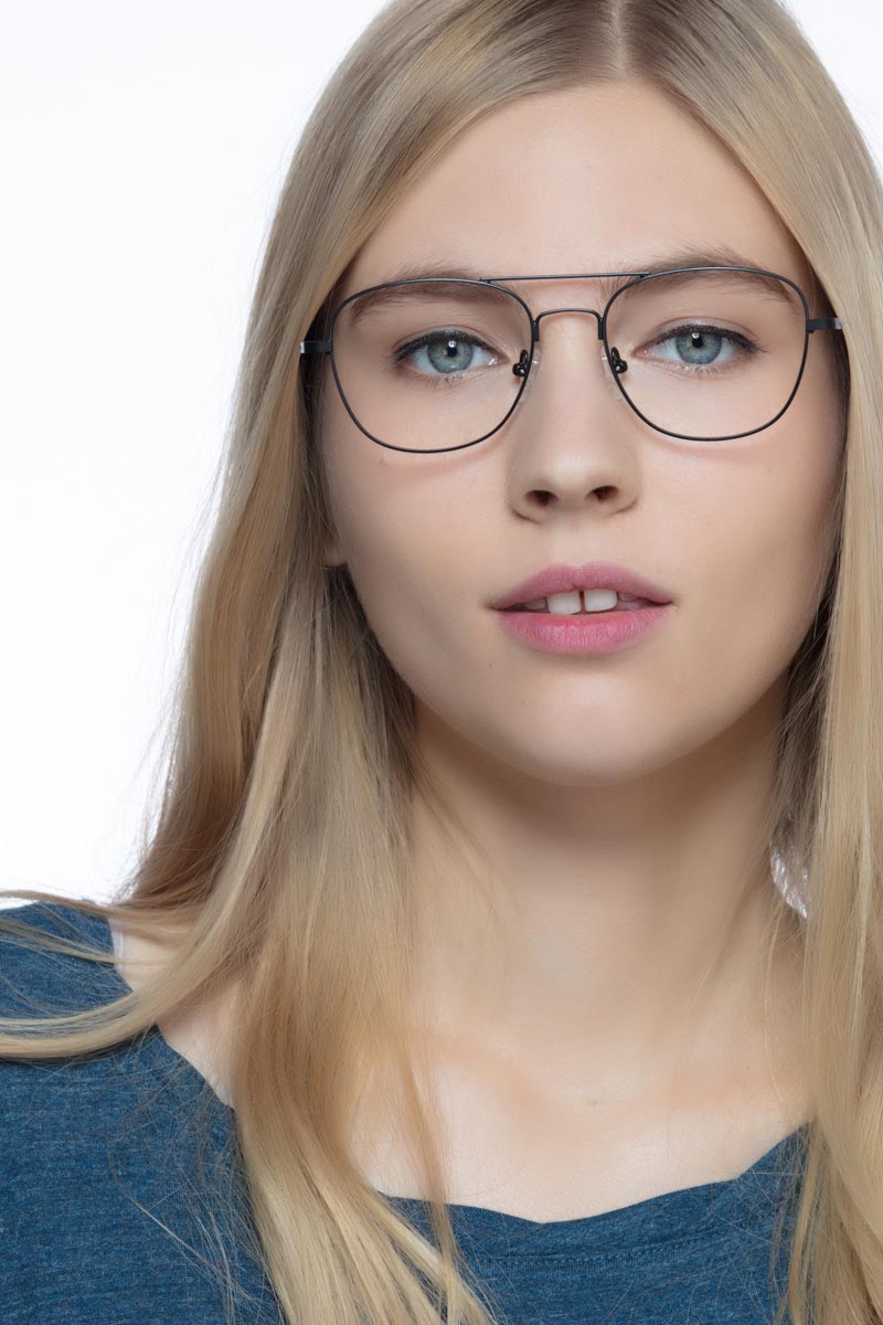 Captain Aviator Black Full Rim Eyeglasses | Eyebuydirect