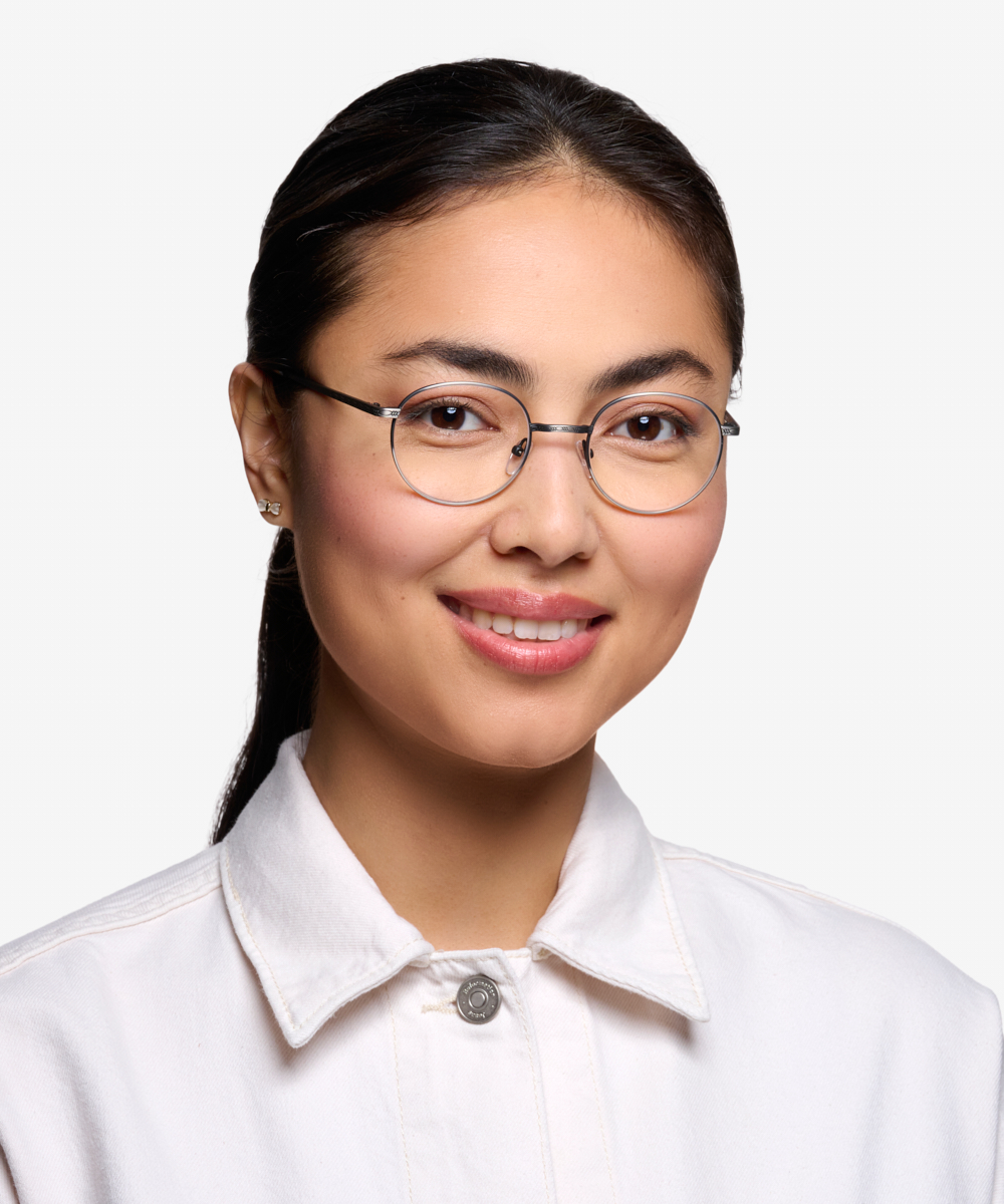 Ledger Oval Silver Full Rim Eyeglasses | Eyebuydirect Canada