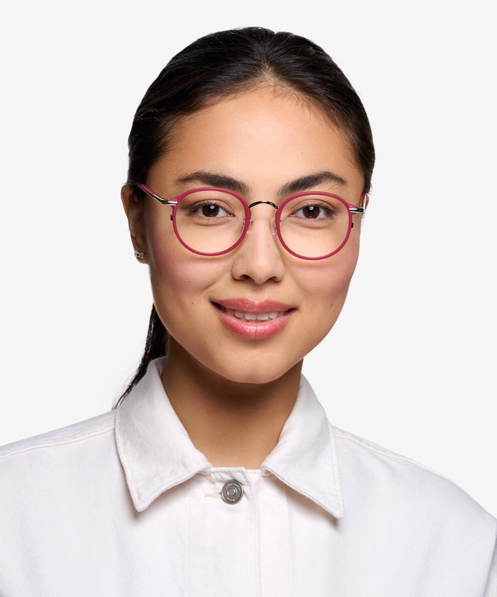 Carnival Round Matte Red Full Rim Eyeglasses | Eyebuydirect Canada