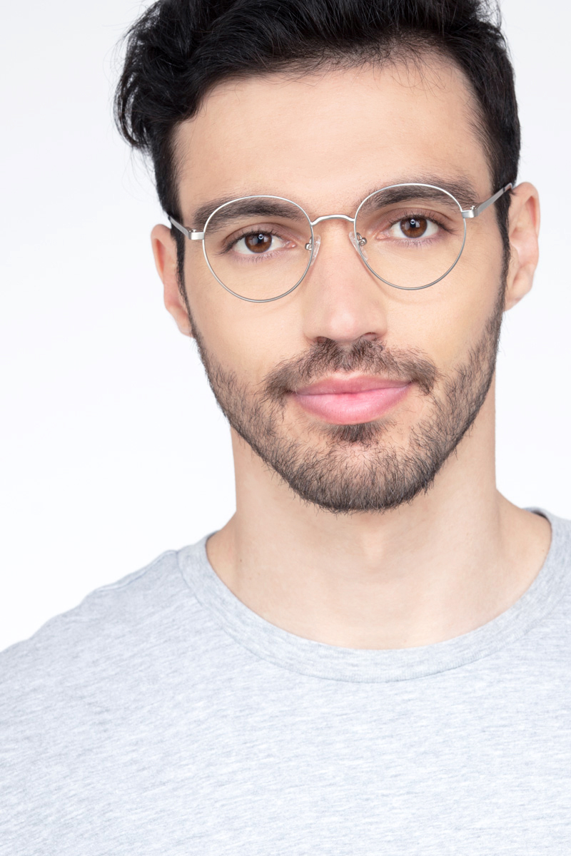 Nomad Round Silver Full Rim Eyeglasses | Eyebuydirect