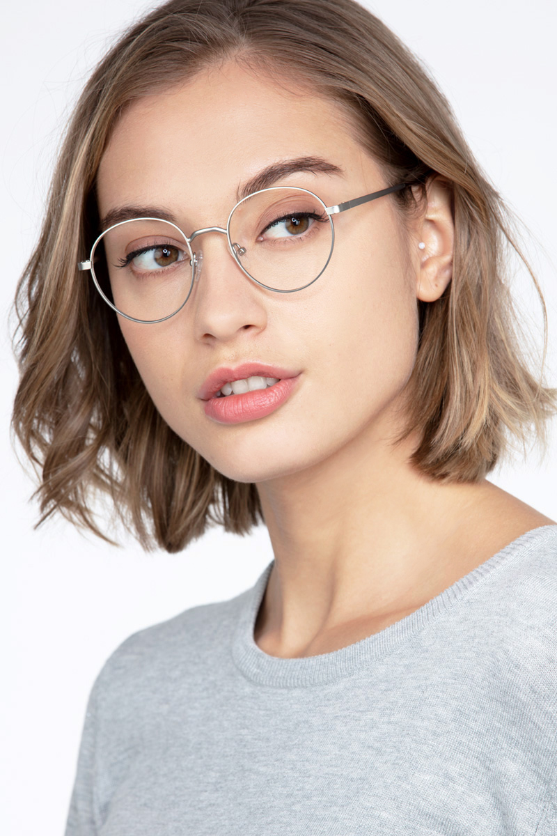 Nomad Round Silver Full Rim Eyeglasses | Eyebuydirect