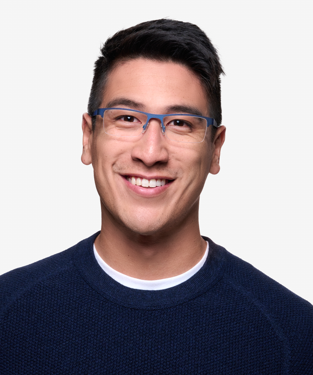 Vine Rectangle Blue Glasses for Men | Eyebuydirect Canada