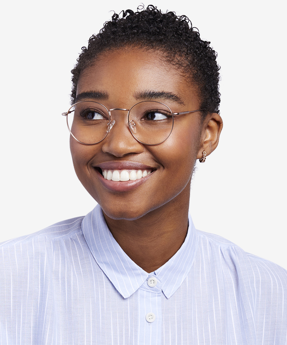 Novel Round Rose Gold Full Rim Eyeglasses | Eyebuydirect Canada