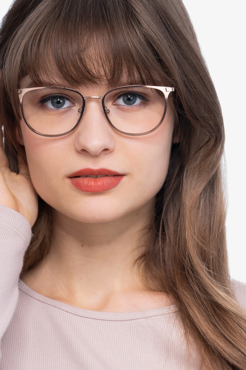 Shimmer Cat Eye Rose Gold Glasses For Women Eyebuydirect Canada