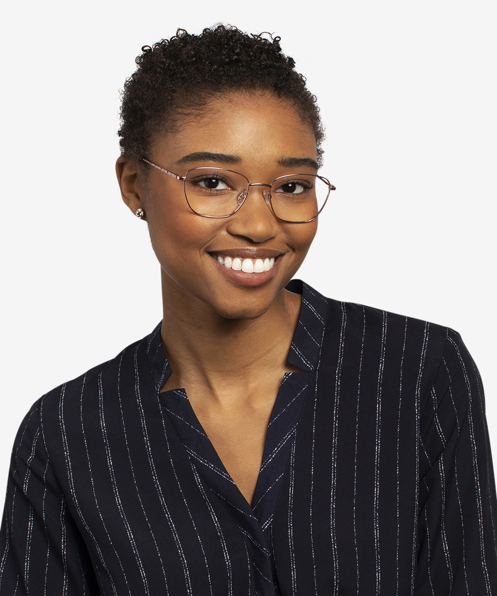 Ingrid Cat Eye Rose Gold Glasses for Women | Eyebuydirect Canada