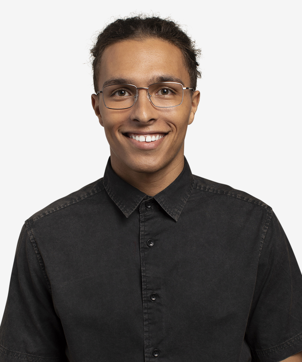 Marley Rectangle Gunmetal Full Rim Eyeglasses | Eyebuydirect