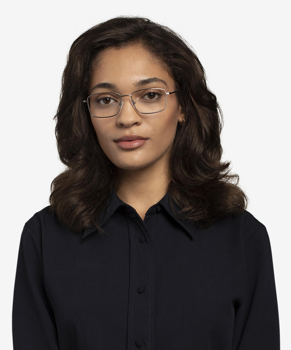 Marley Rectangle Gunmetal Full Rim Eyeglasses | Eyebuydirect