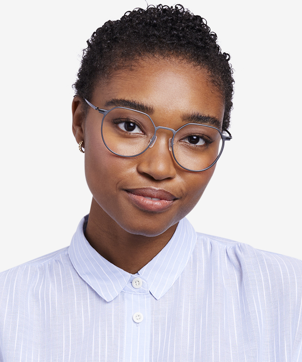Alum Geometric Gunmetal Full Rim Eyeglasses | Eyebuydirect