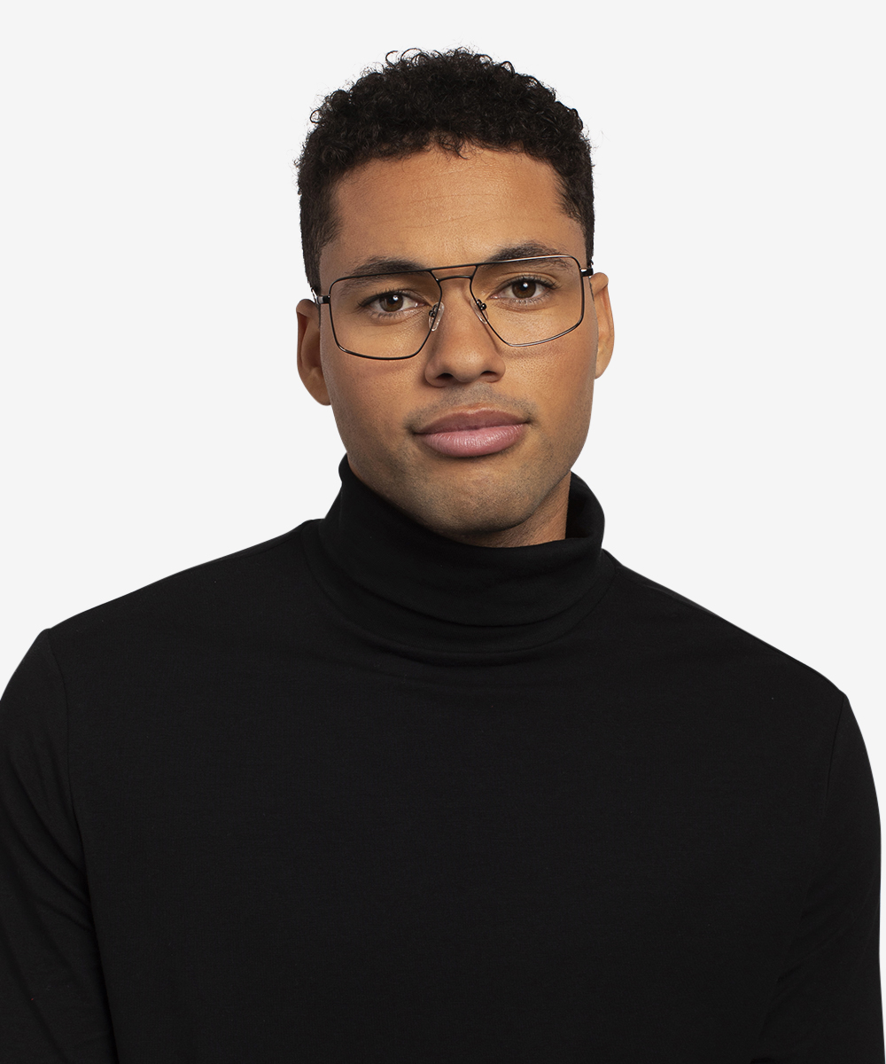 Orson Aviator Dark Gunmetal Glasses for Men | Eyebuydirect