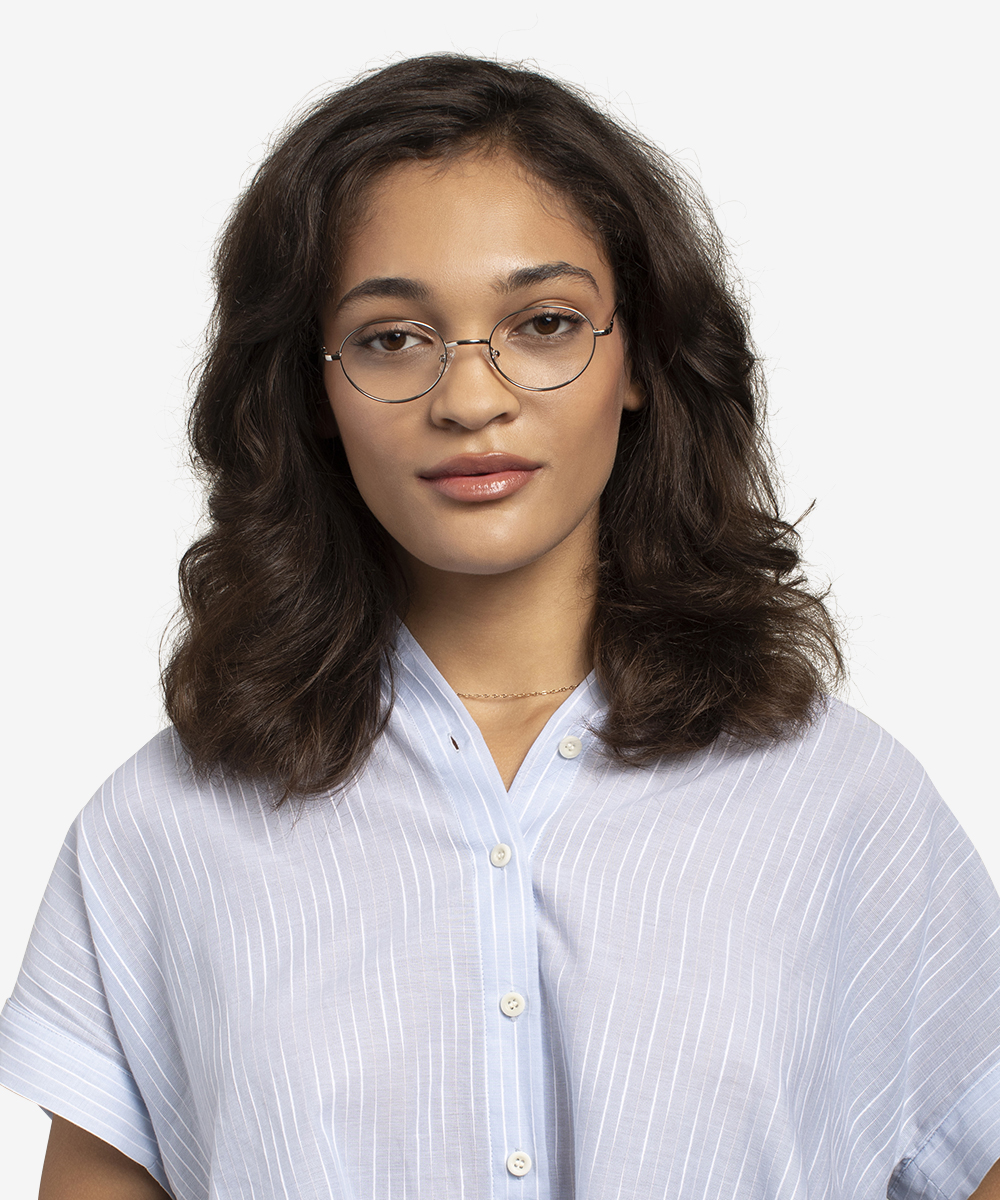 Film Oval Silver Full Rim Eyeglasses | Eyebuydirect