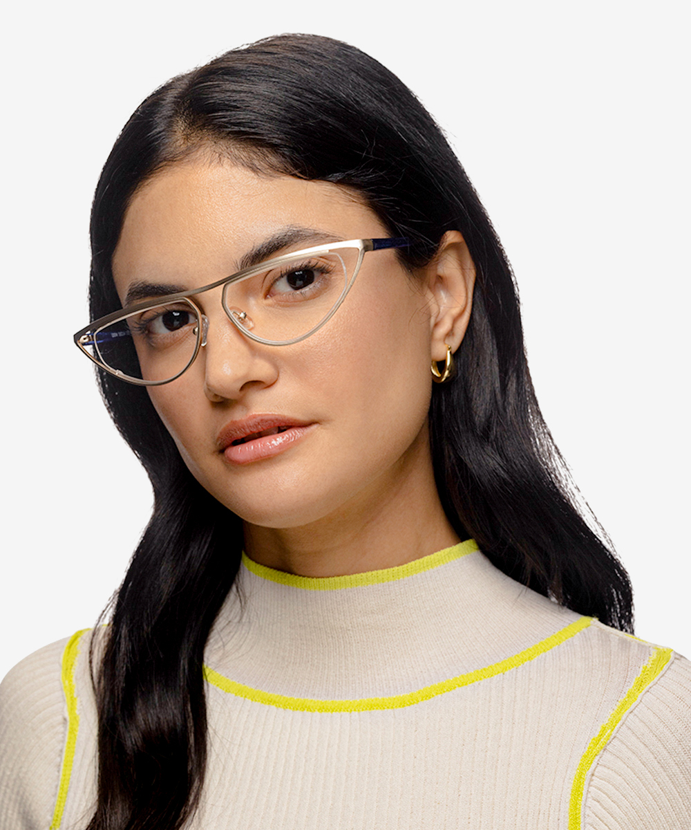 Loom Geometric Gold Glasses for Women | Eyebuydirect