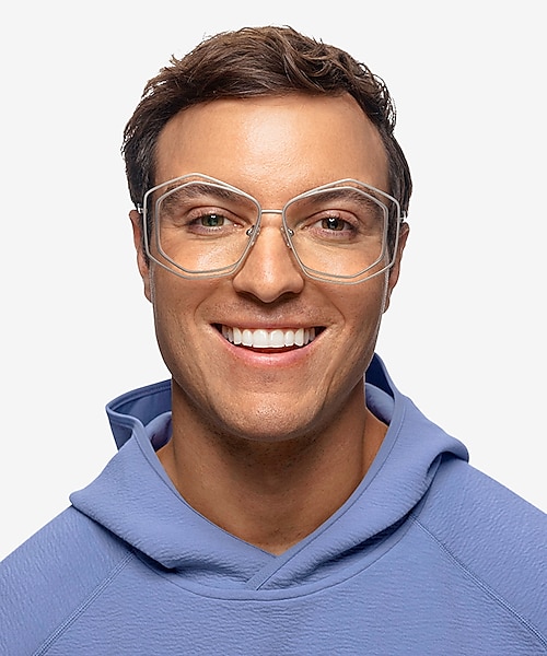 Magnet Geometric Matte Silver Glasses For Women Eyebuydirect Canada