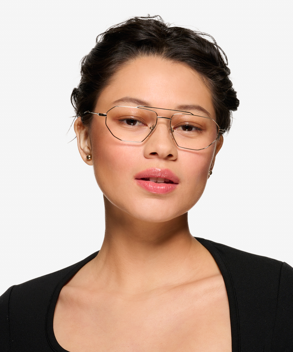 Foxtrot Aviator Shiny Gold Spotty Tortoise Full Rim Eyeglasses ...