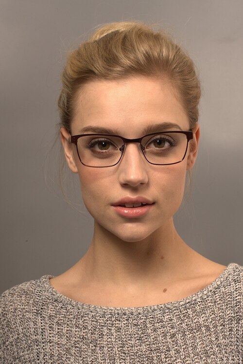Marji Rectangle Coffee Full Rim Eyeglasses Eyebuydirect Canada