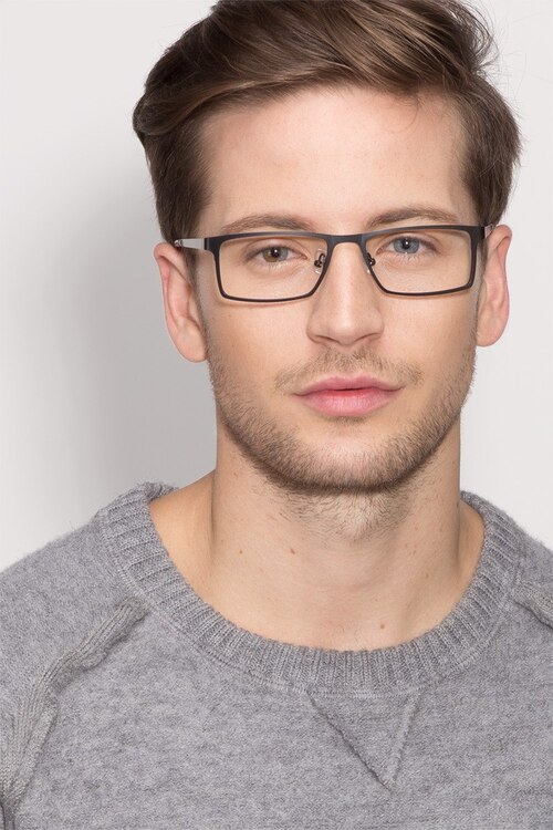 Cristian Rectangle Black Glasses for Men | Eyebuydirect