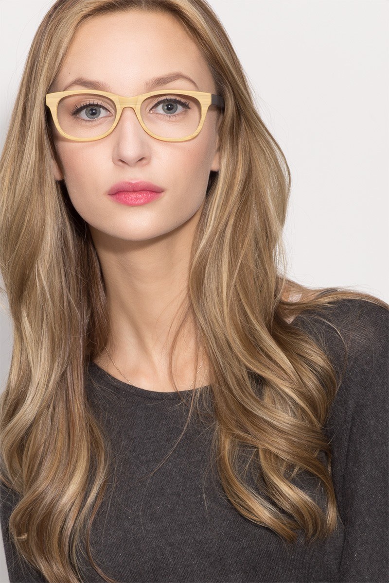 Panama - Flirty Two-Tone Hip Woodgrain Frames | Eyebuydirect