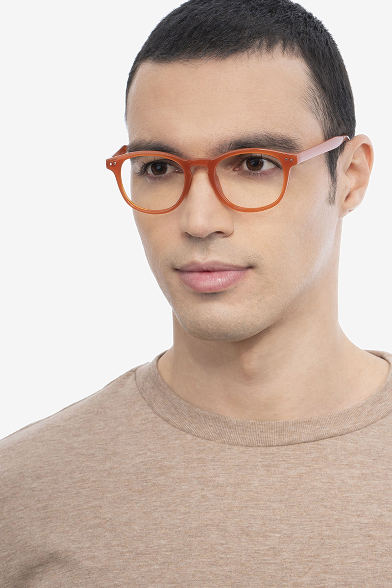 Instant Crush Round Orange Full Rim Eyeglasses | Eyebuydirect