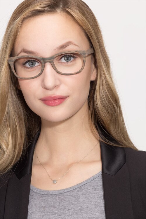 Panama Rectangle Brown Striped Full Rim Eyeglasses | Eyebuydirect Canada