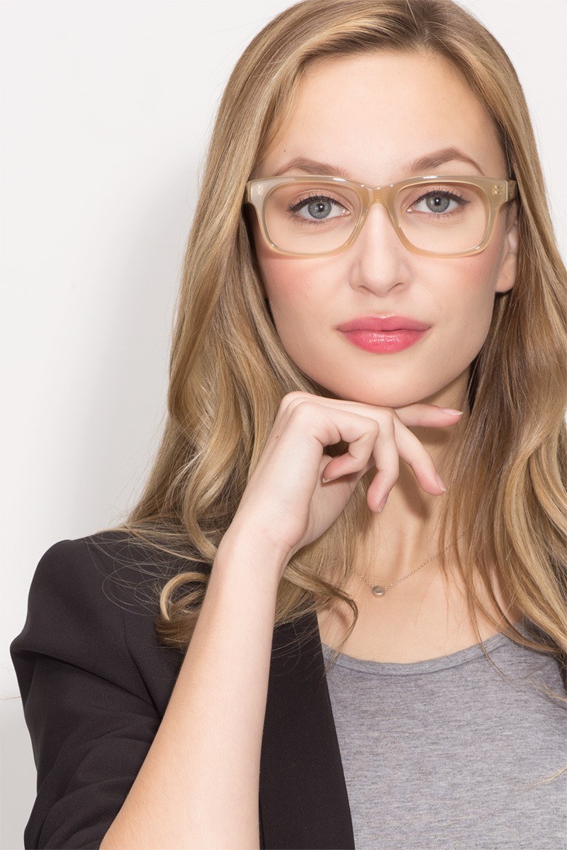 Lynch Square Light Beige Full Rim Eyeglasses | Eyebuydirect